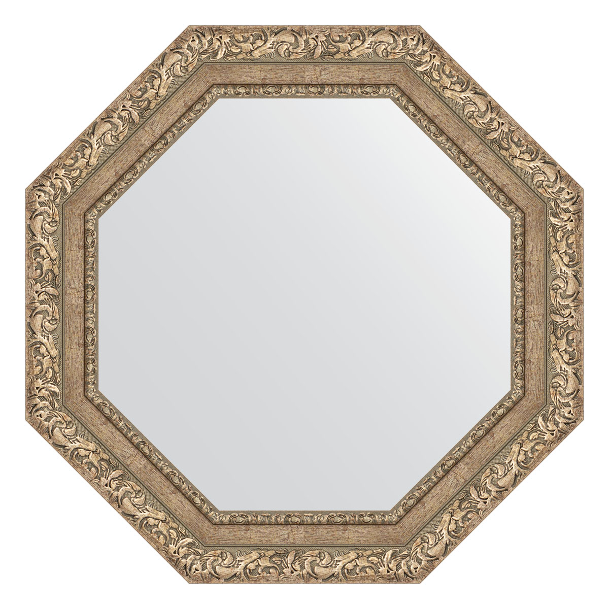 Зеркало в раме 65x65см Evoform BY 3776 виньетка античное серебро