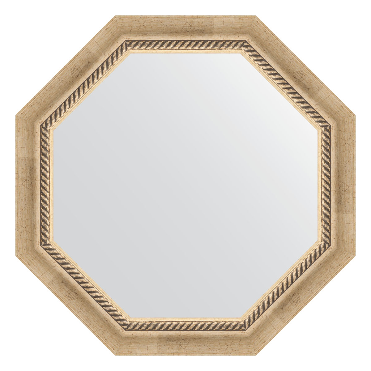 Зеркало в раме 63x63см Evoform BY 3755 состаренное серебро с плетением