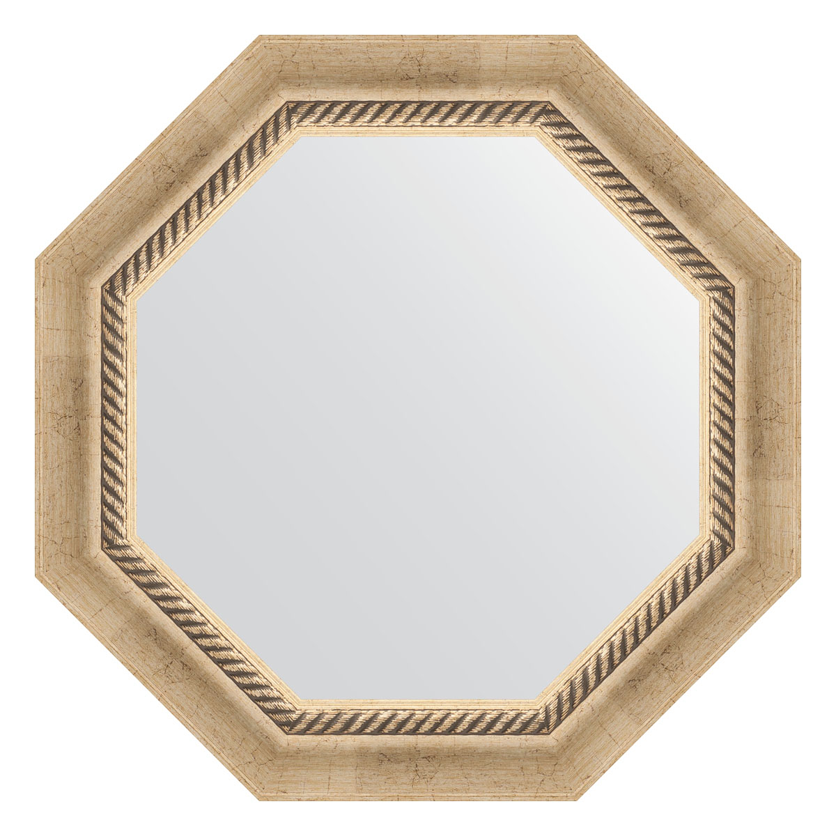 Зеркало в раме 53x53см Evoform BY 3754 состаренное серебро с плетением