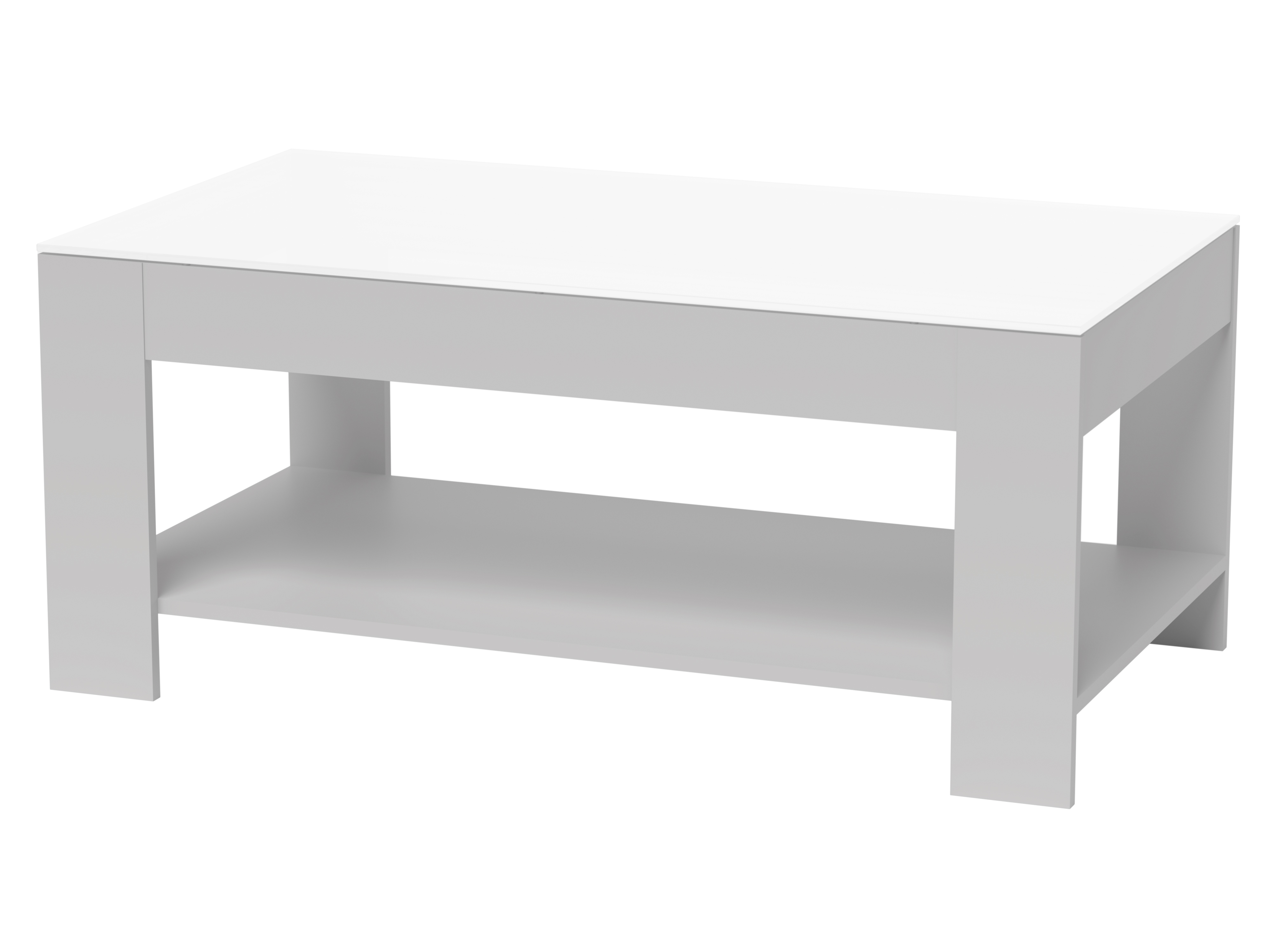 журнальный стол Мебелик BeautyStyle 26 графит светлый/стекло белое U708