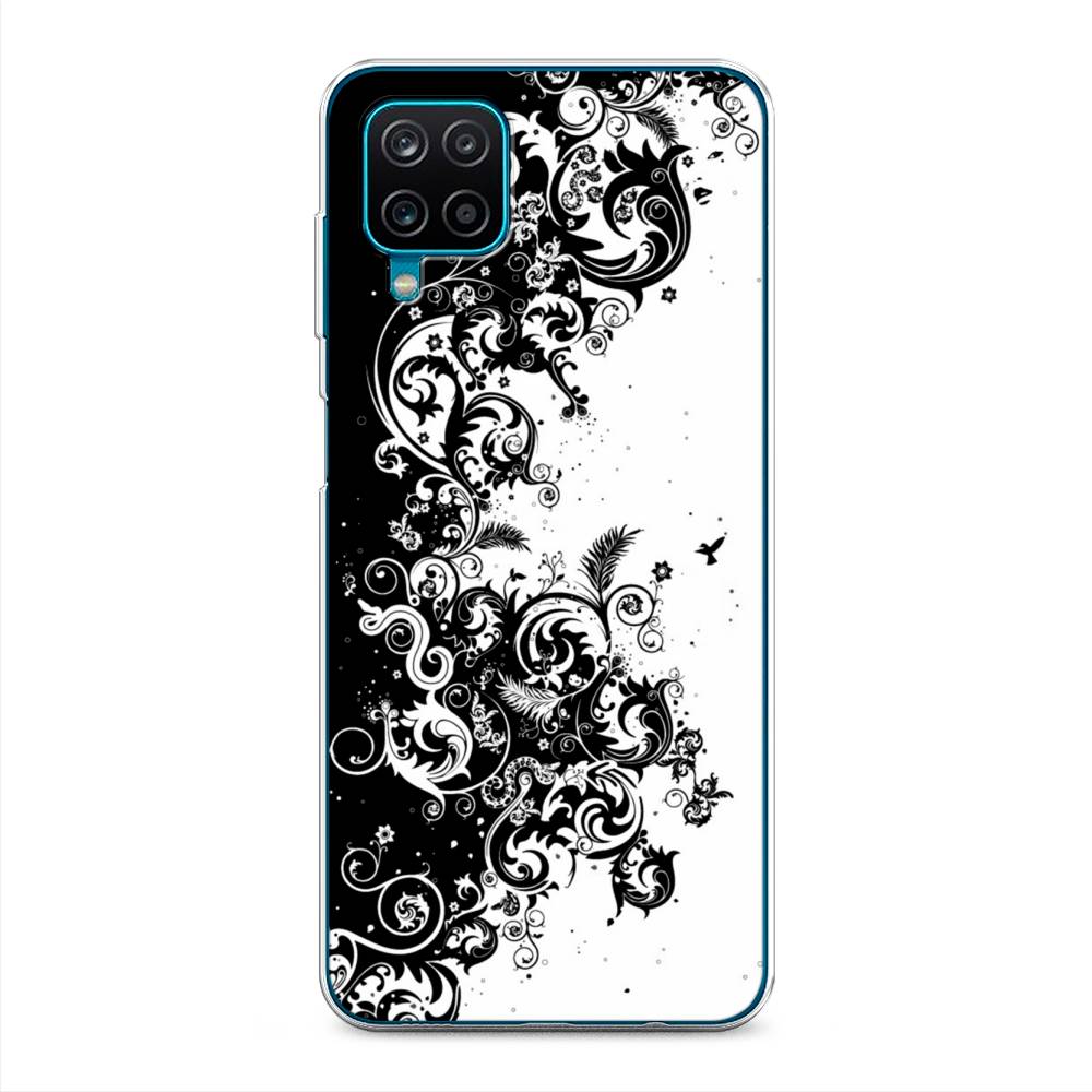 Чехол на Samsung Galaxy A12/M12 "Черно белый узор"