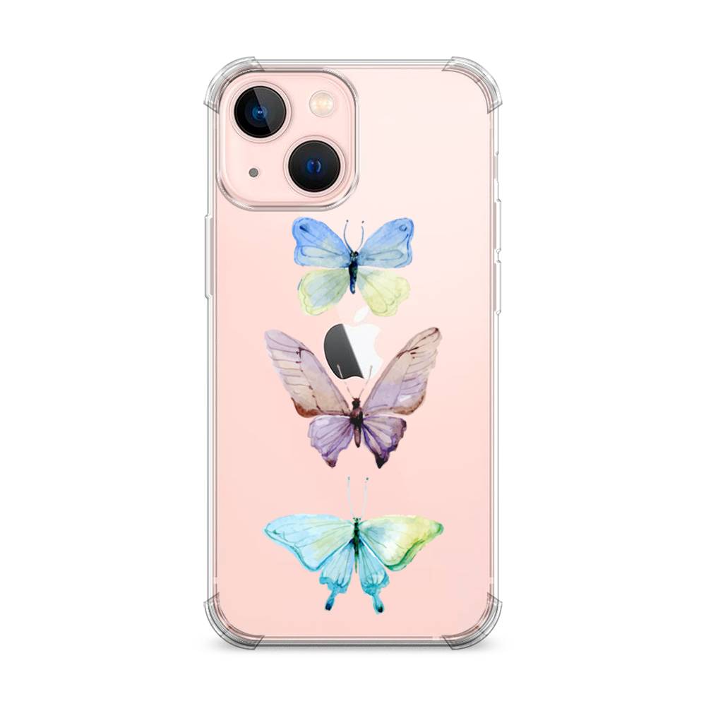 Чехол Awog на Apple iPhone 13 mini / Айфон 13 mini "Акварельные бабочки"