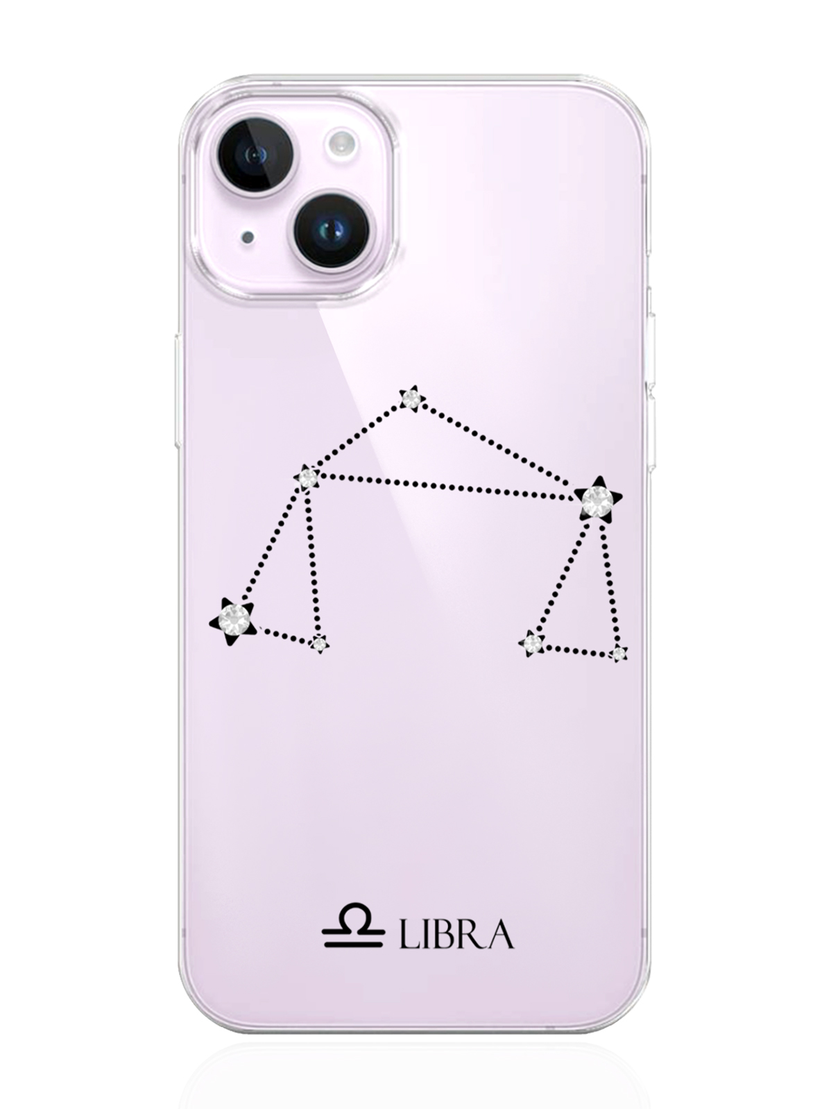 Чехол MustHaveCase для iPhone 14 с инкрустацией кристаллами Lux Весы Libra