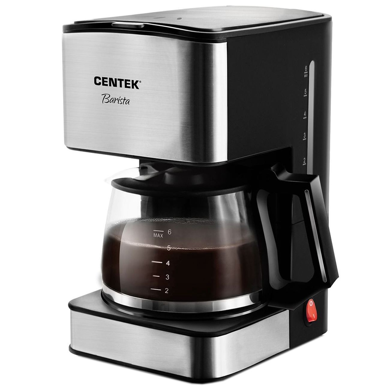 Кофеварка капельного типа Centek CT-1144 черный, серебристый