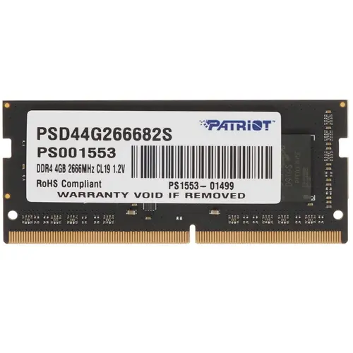 Оперативная память Patriot Signature 4Gb DDR4 2666MHz SO-DIMM (PSD44G266682S)