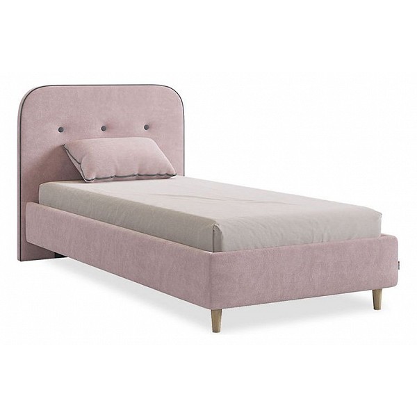 Кровать односпальная Mebelson Лео КМ0.9-19.2348, нежно-розовый/графит