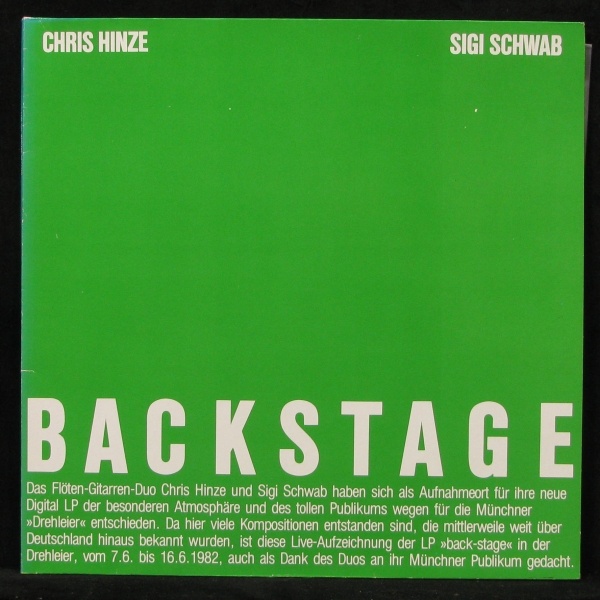 Chris Hinze Sigi Schwab - Backstage (LP)