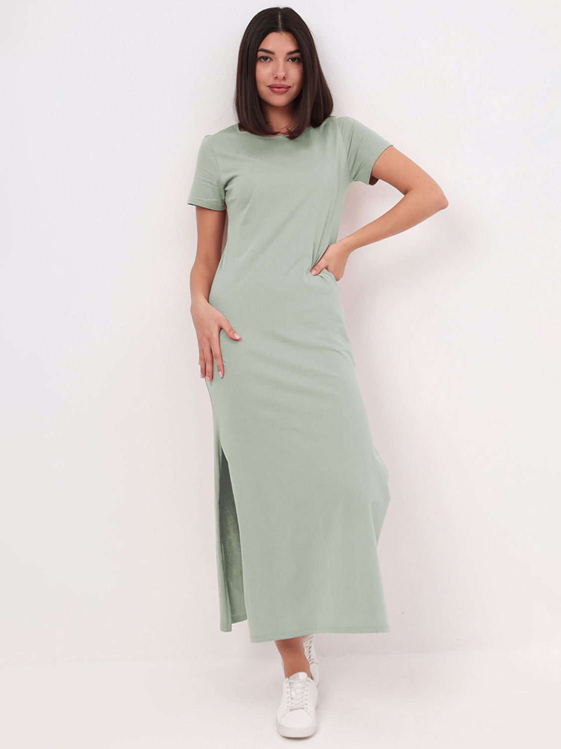 Платье женское HappyFox 1301 зеленое 46 RU
