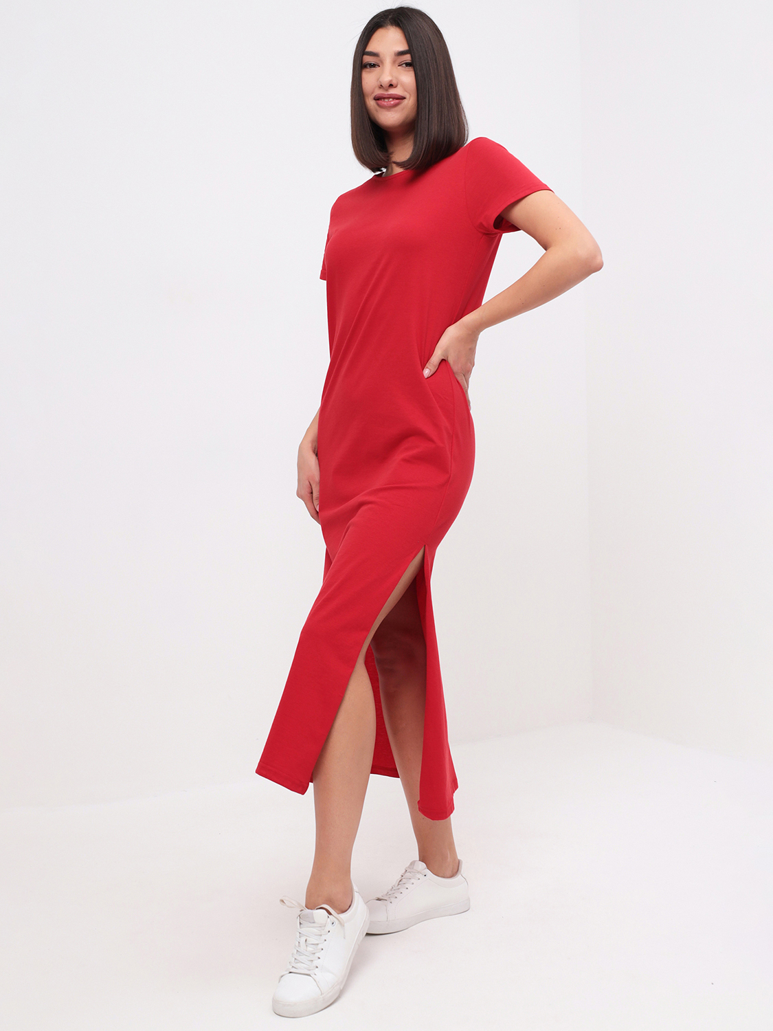 Платье женское HappyFox 1301 красное 48 RU