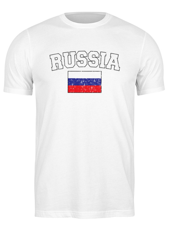 Футболка мужская Printio Флаг - россия белая L