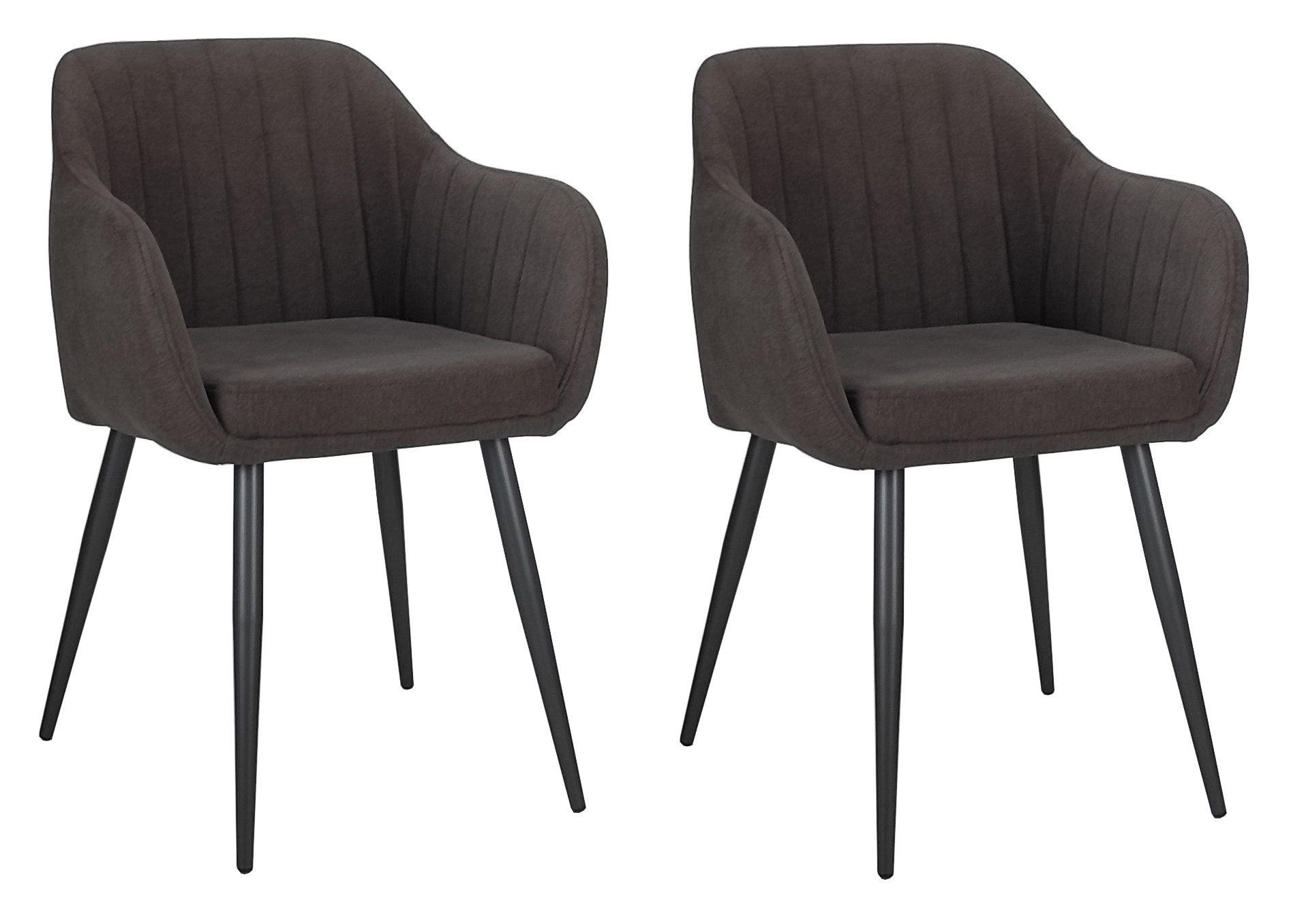 Комплект стульев с подлокотниками Терминал OKAY8709 меланж коричневый, опоры черные, 2 шт.