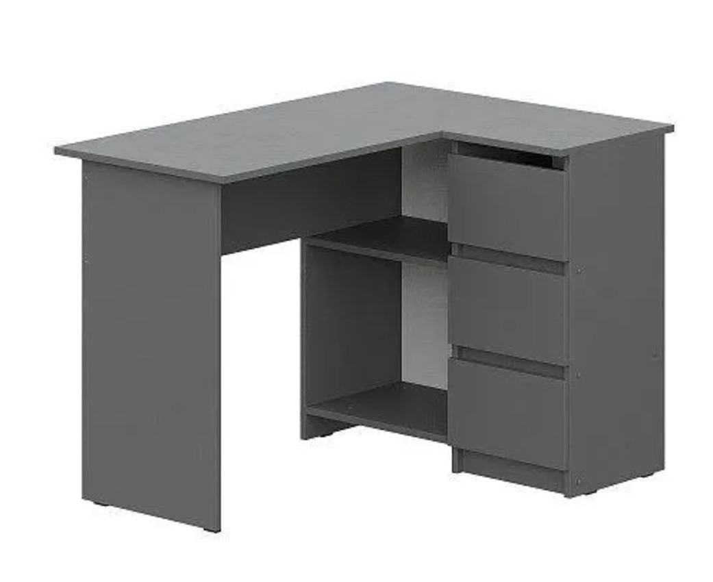 Стол письменный угловой SV-Мебель Денвер, Графит серый
