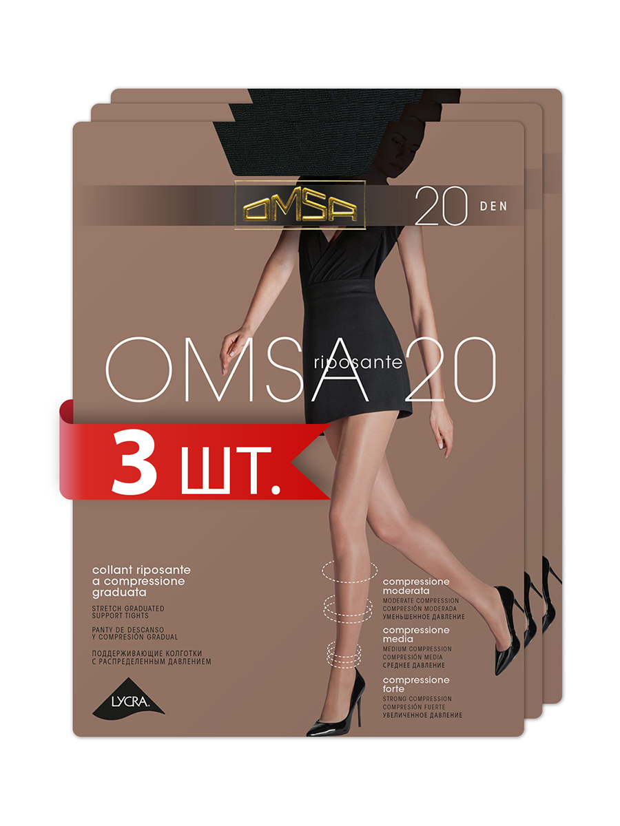 Комплект колготок Omsa OMSA 20  nero 3(M)