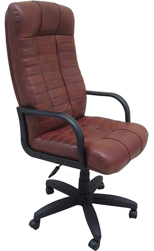 Кресло офисное Евростиль Атлант PL, обивка: экокожа, цвет: коричневый