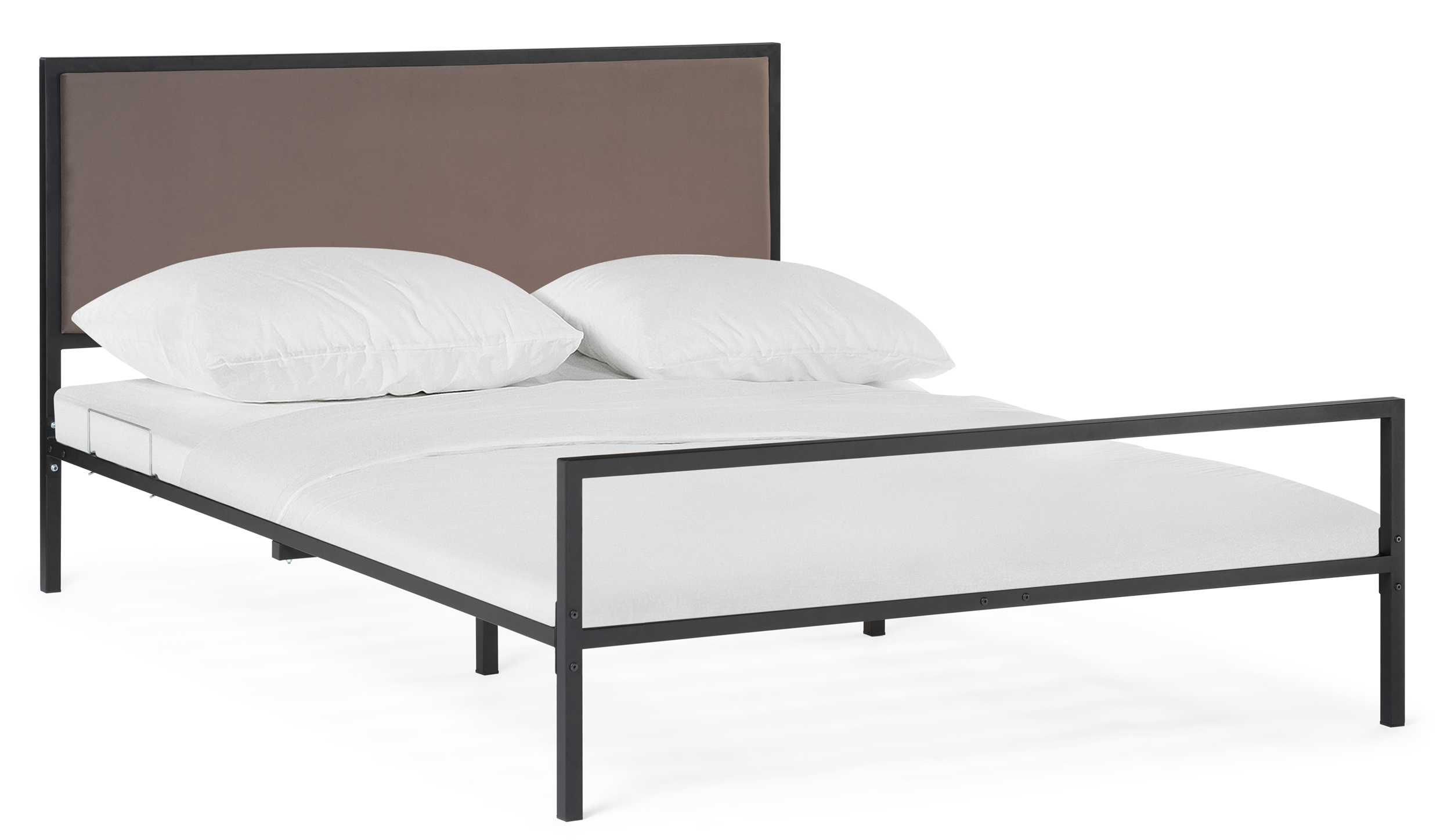 Двуспальная кровать Woodville Эгерт 160х200 черный / dark brown