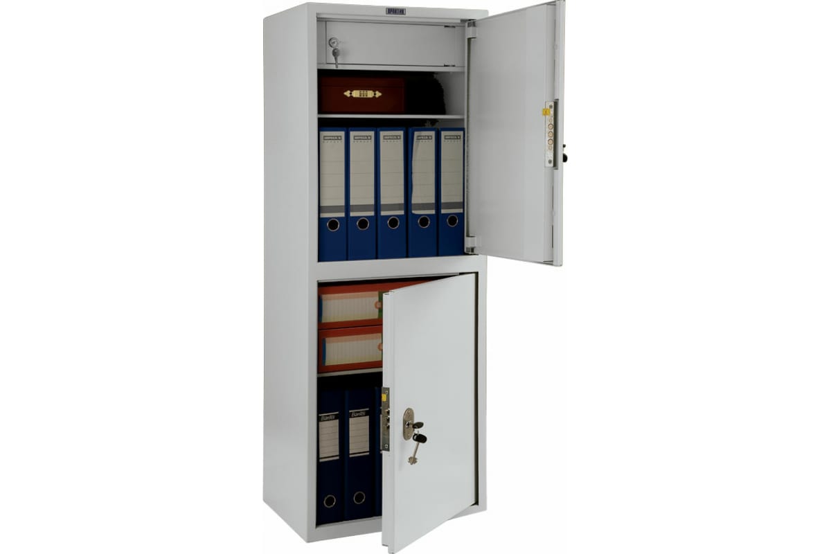 Шкаф металлический для документов AIKO "SL-125/2Т" ГРАФИТ, 1252х460х340 мм, 31 кг, сварной
