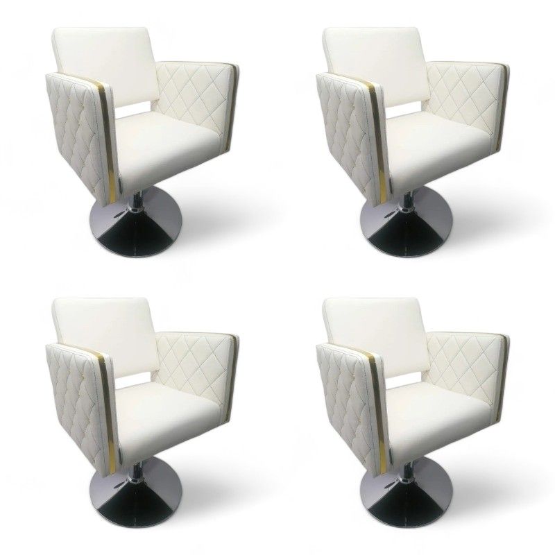 Парикмахерское кресло Лотос II Гидравлика белый диск, 4 шт