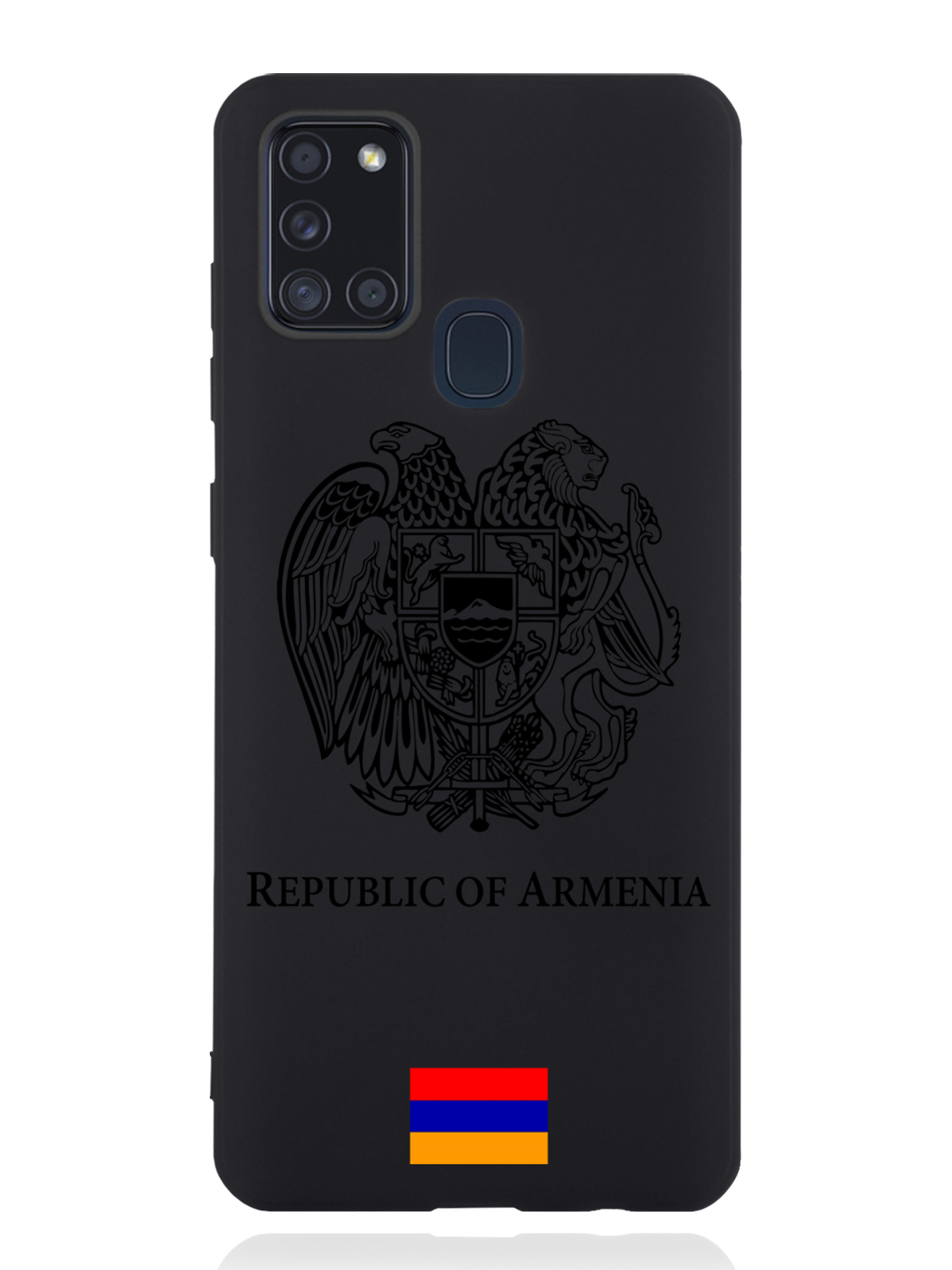 Чехол SignumCase Samsung Galaxy A21s Черный лаковый Герб Армении