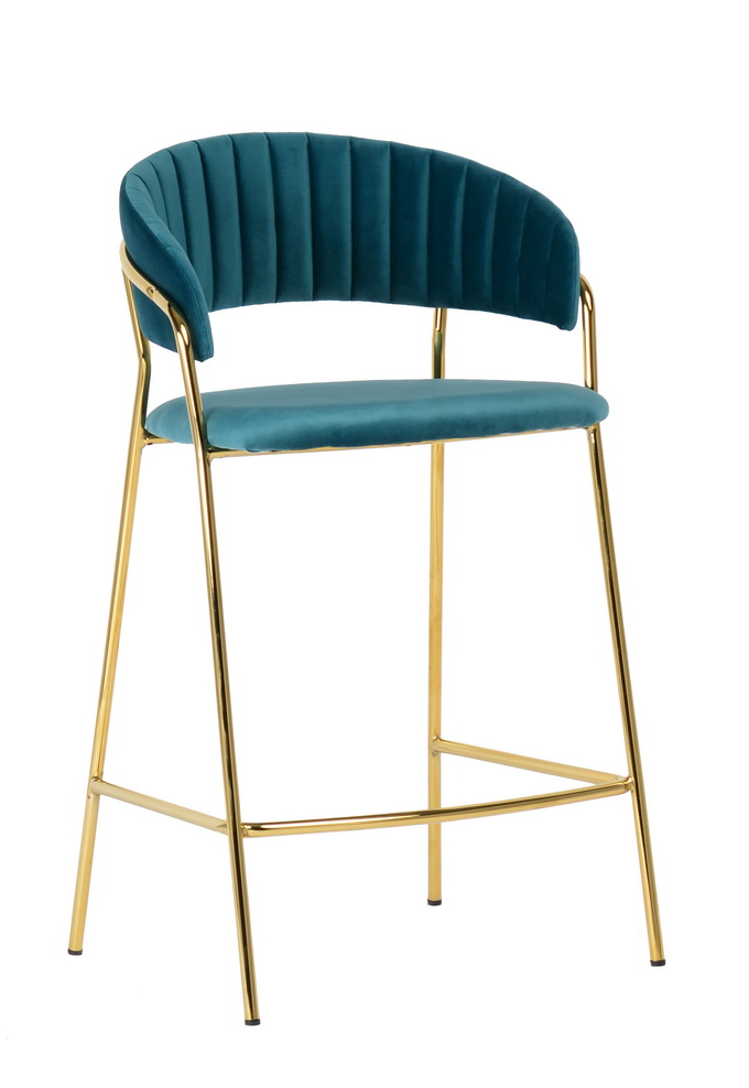 Барный стул Bradex Turin FR 0162, бирюзовый/золотистый