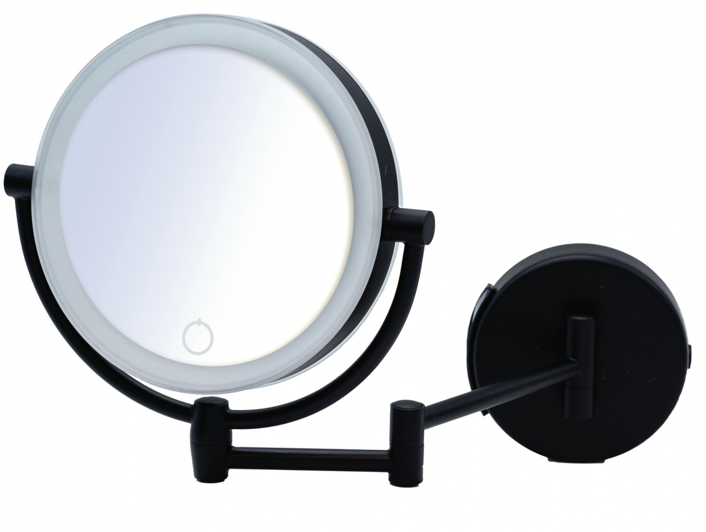 Зеркало косметич. подвесное Shuri 1х/5х-увелич. LED сенсор USB чёрный