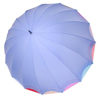 Зонт-трость женский полуавтоматический Три Слона 1100-B голубой