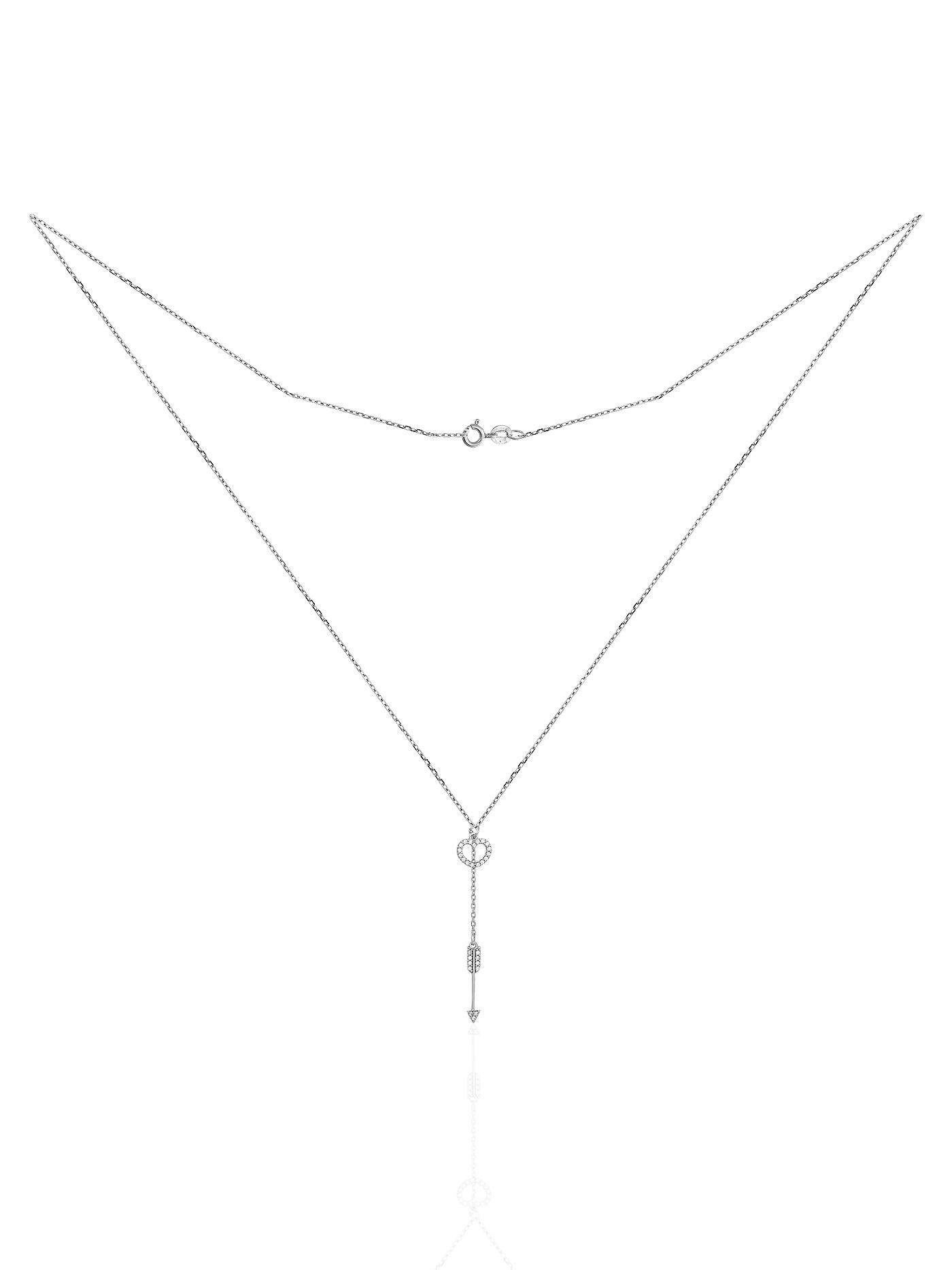Колье-галстук из серебра 45 см L'attrice 95601004, фианит