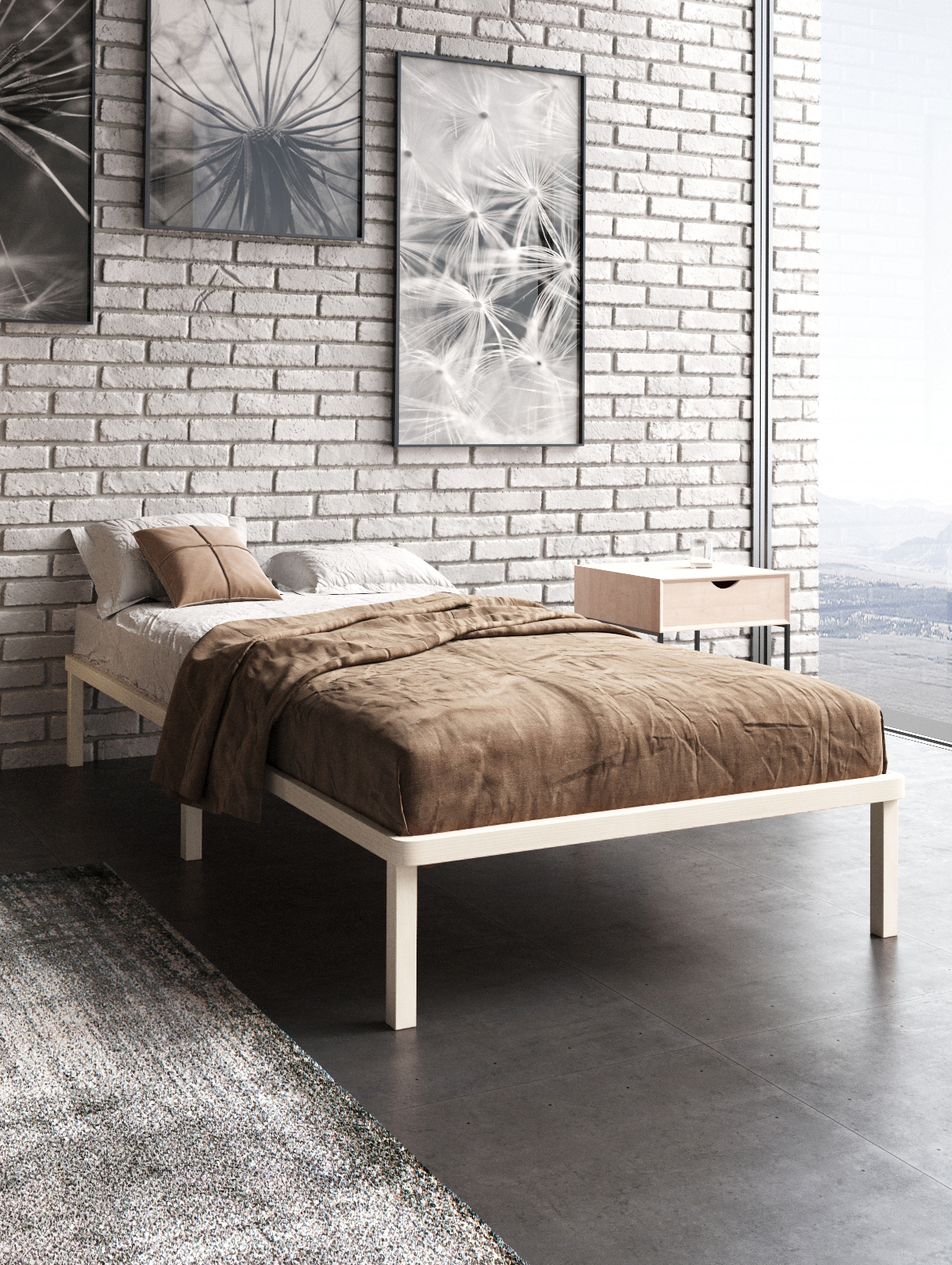 Кровать односпальная деревянная Hansales 80x200 см из массива берёзы Light Sleep
