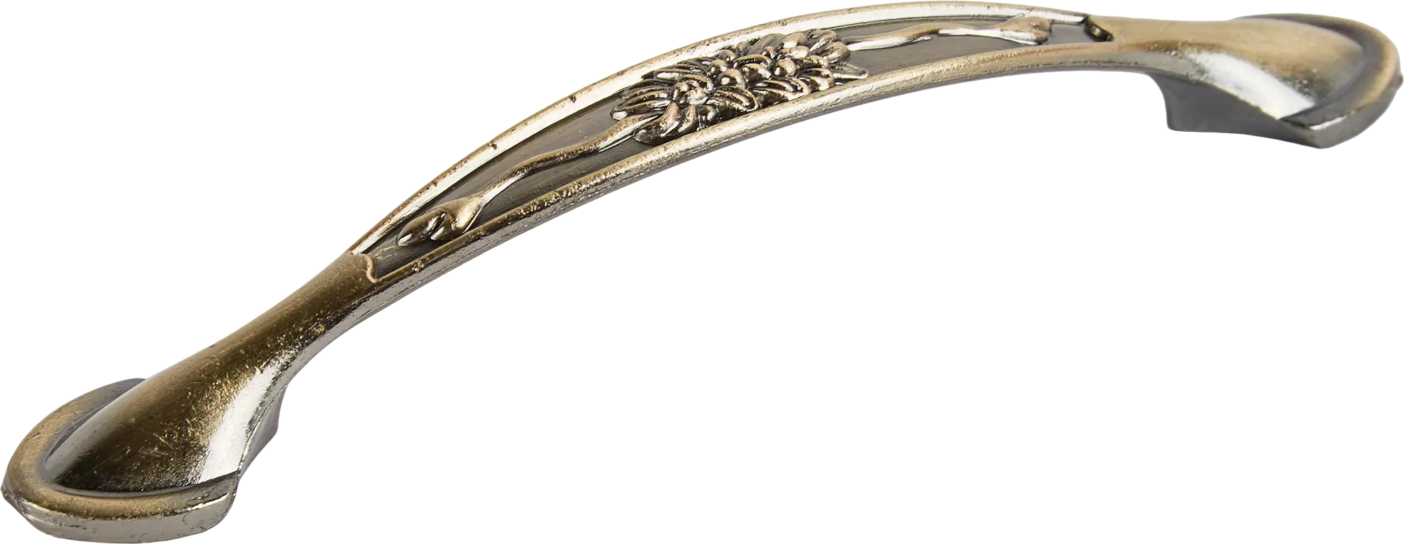 Ручка-скоба мебельная 6802 128 мм, цвет античная бронза