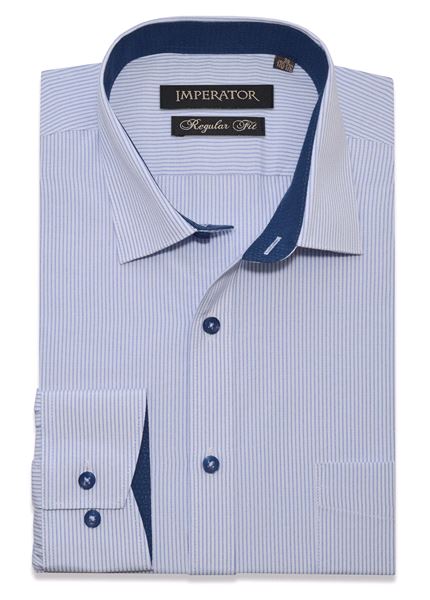 Рубашка мужская Imperator W60/Vichy22-П голубая 40/176-182