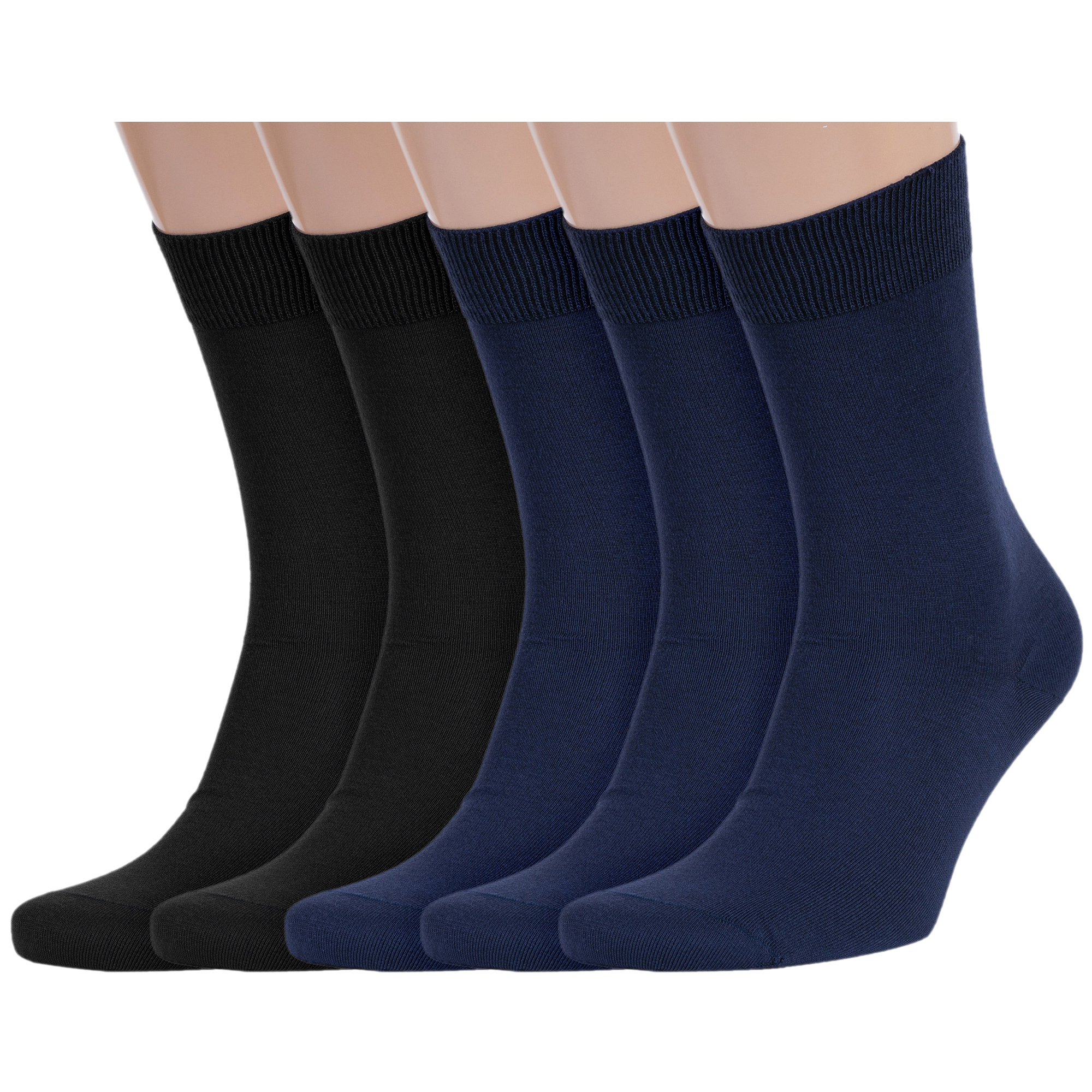 Комплект носков мужских Rusocks 5-М-370/2 черных; синих 31