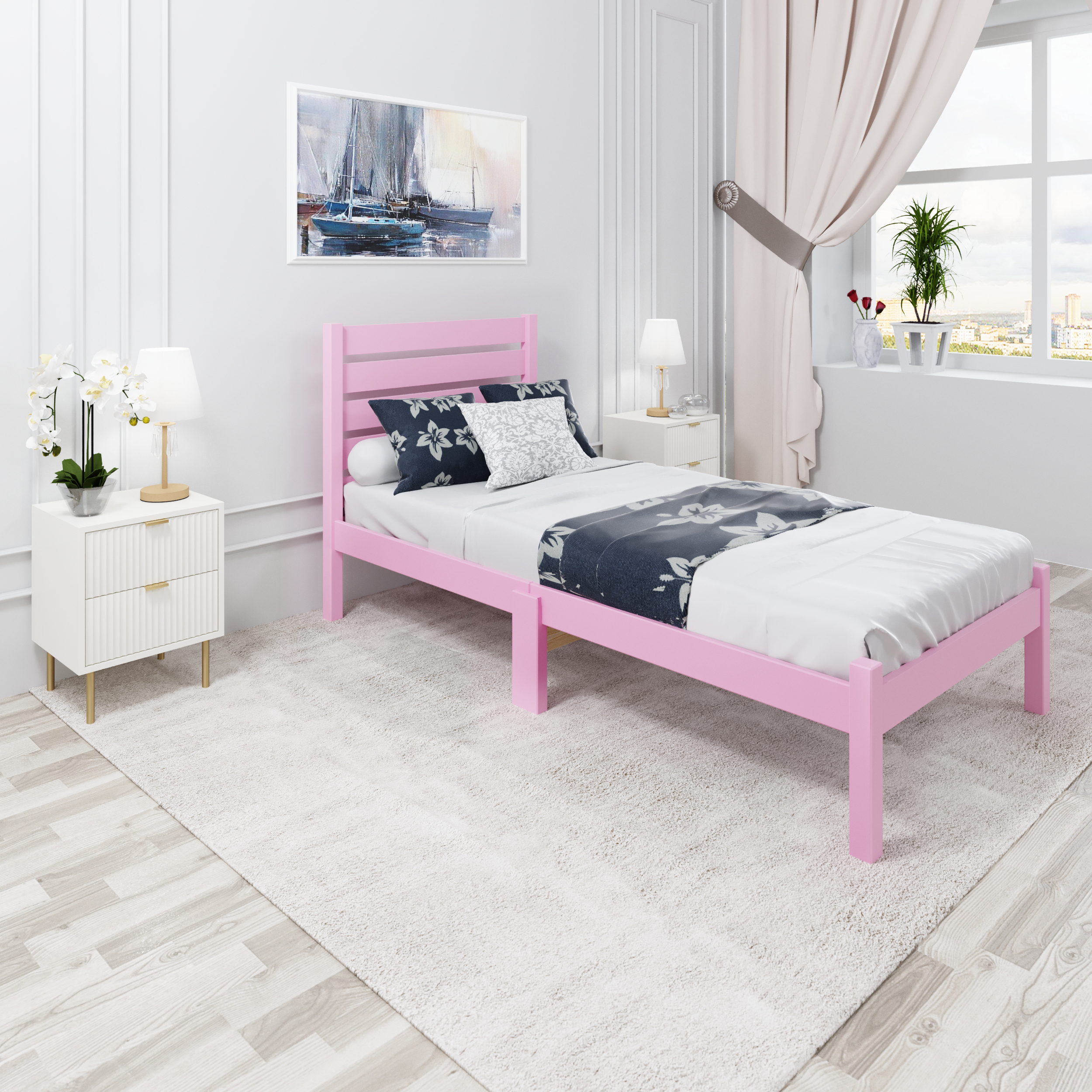Кровать Solarius Классика Компакт 100х190, розовый
