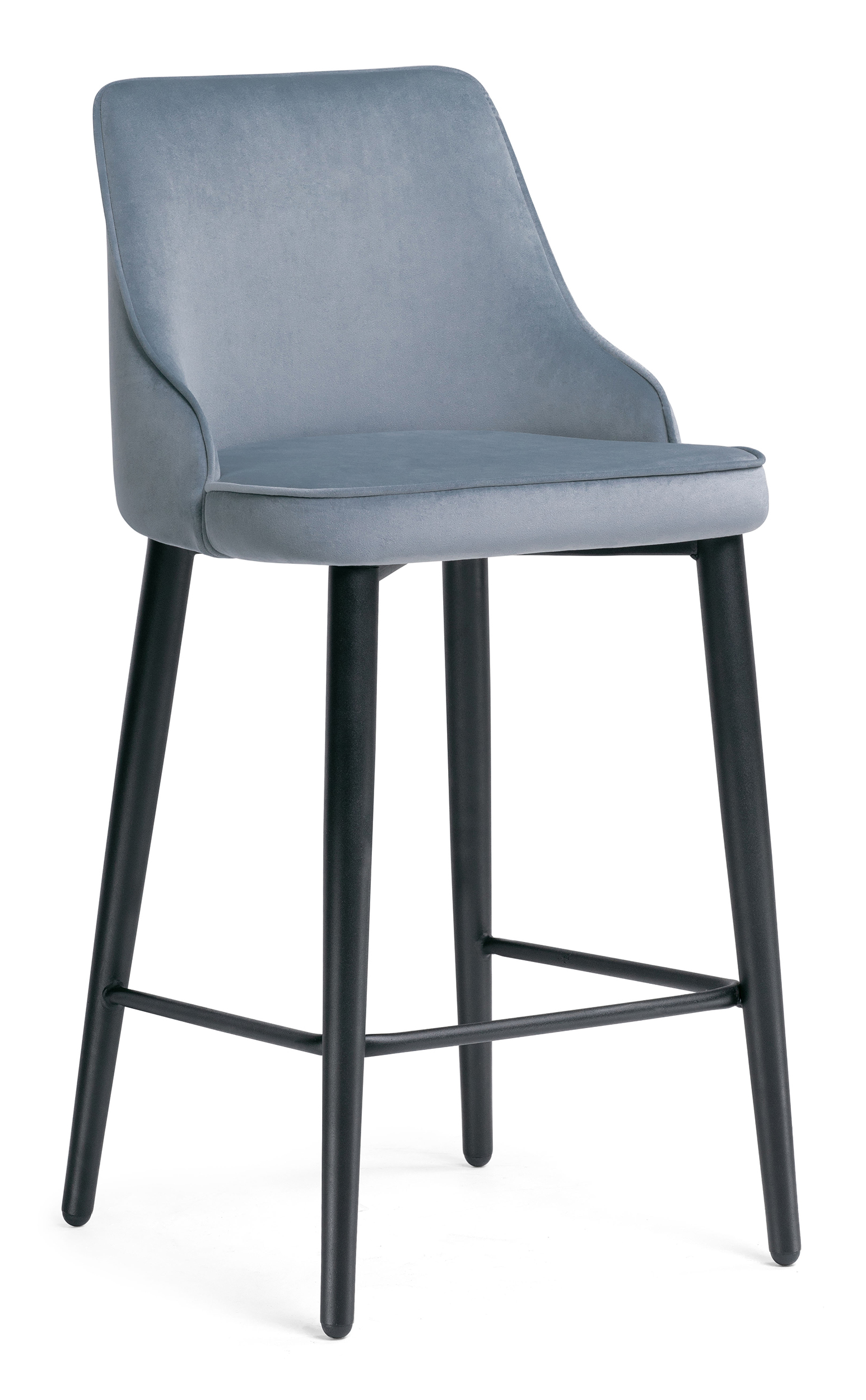 Полубарный стул Woodville Атани серо-синий / черный