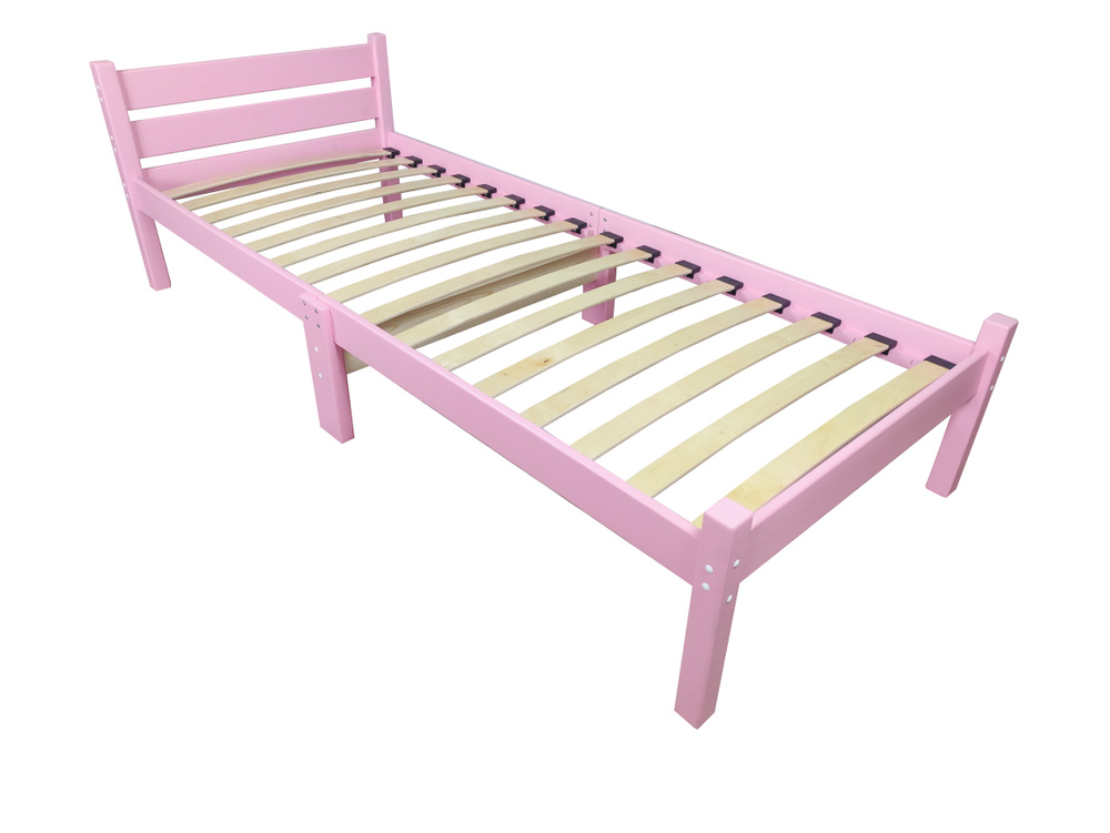 Кровать односпальная Solarius с ортопедическим основанием 70х200 см, цвет розовый