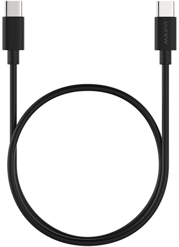 Кабель Maxvi (MC-20) USB-C - USB-C 2A, 1 м, черный
