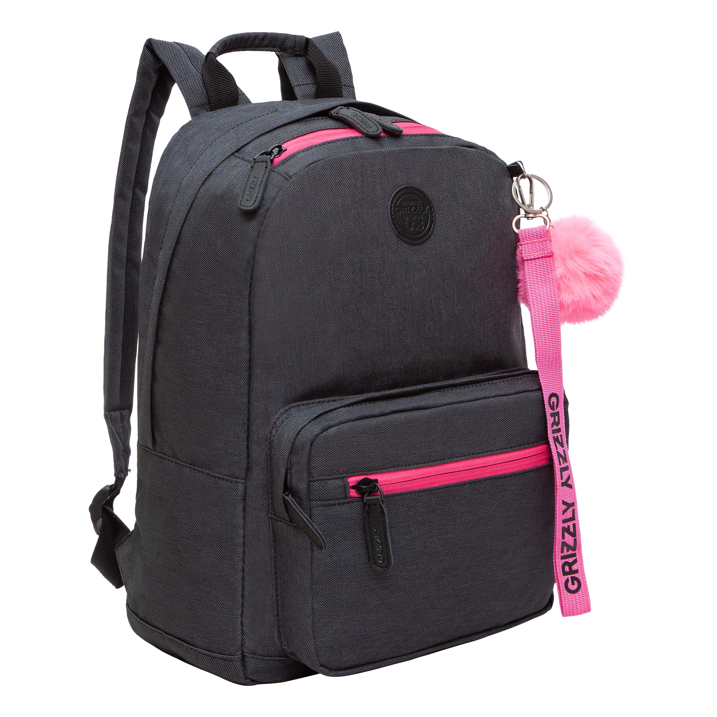 Рюкзак женский Grizzly RXL-321-1 черный/фуксия