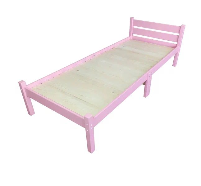 Кровать односпальная Solarius Классика Компакт сплошное основание 200х90, цвет розовый