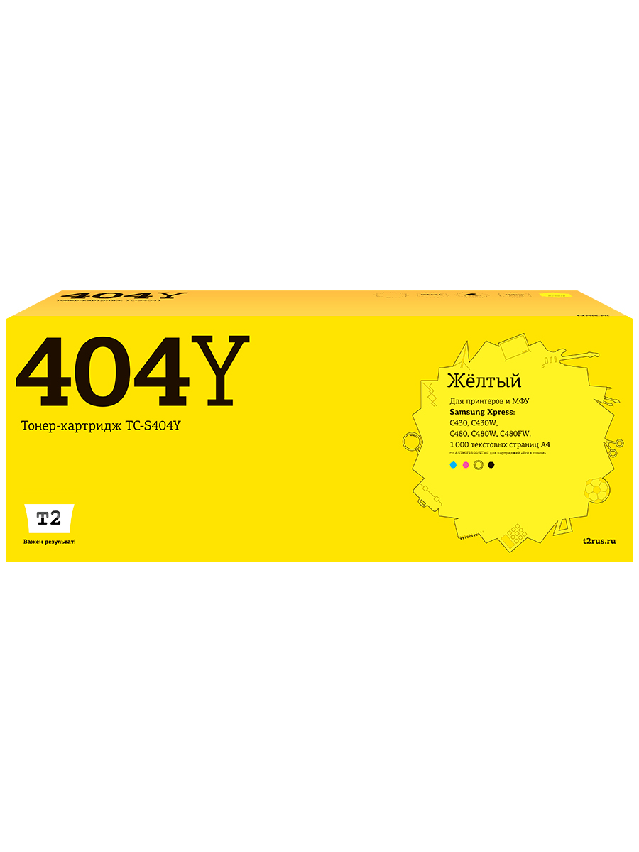 Картридж для лазерного принтера T2 TC-S404Y, Yellow, совместимый