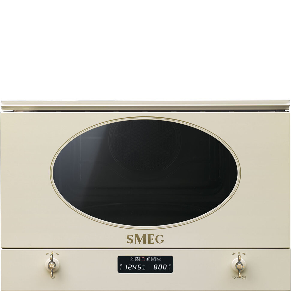 Smeg MP822PO Встраиваемая микроволновая печь, 60 см, высота 38 см, 6 функций, цвет кремовы