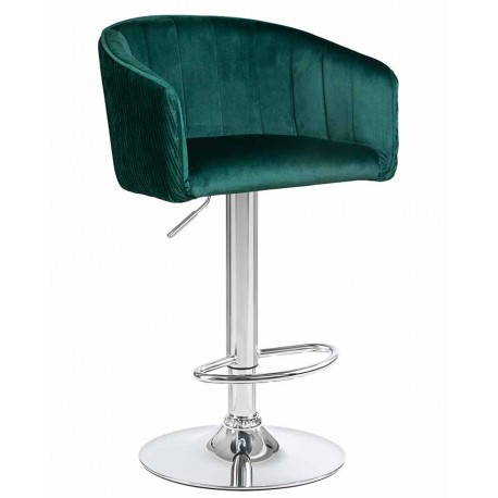 Барный стул DOBRIN, хром/зеленый