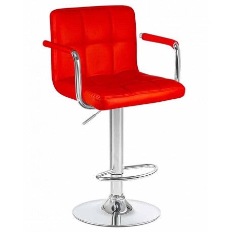 Барный стул Logomebel, хром/красный