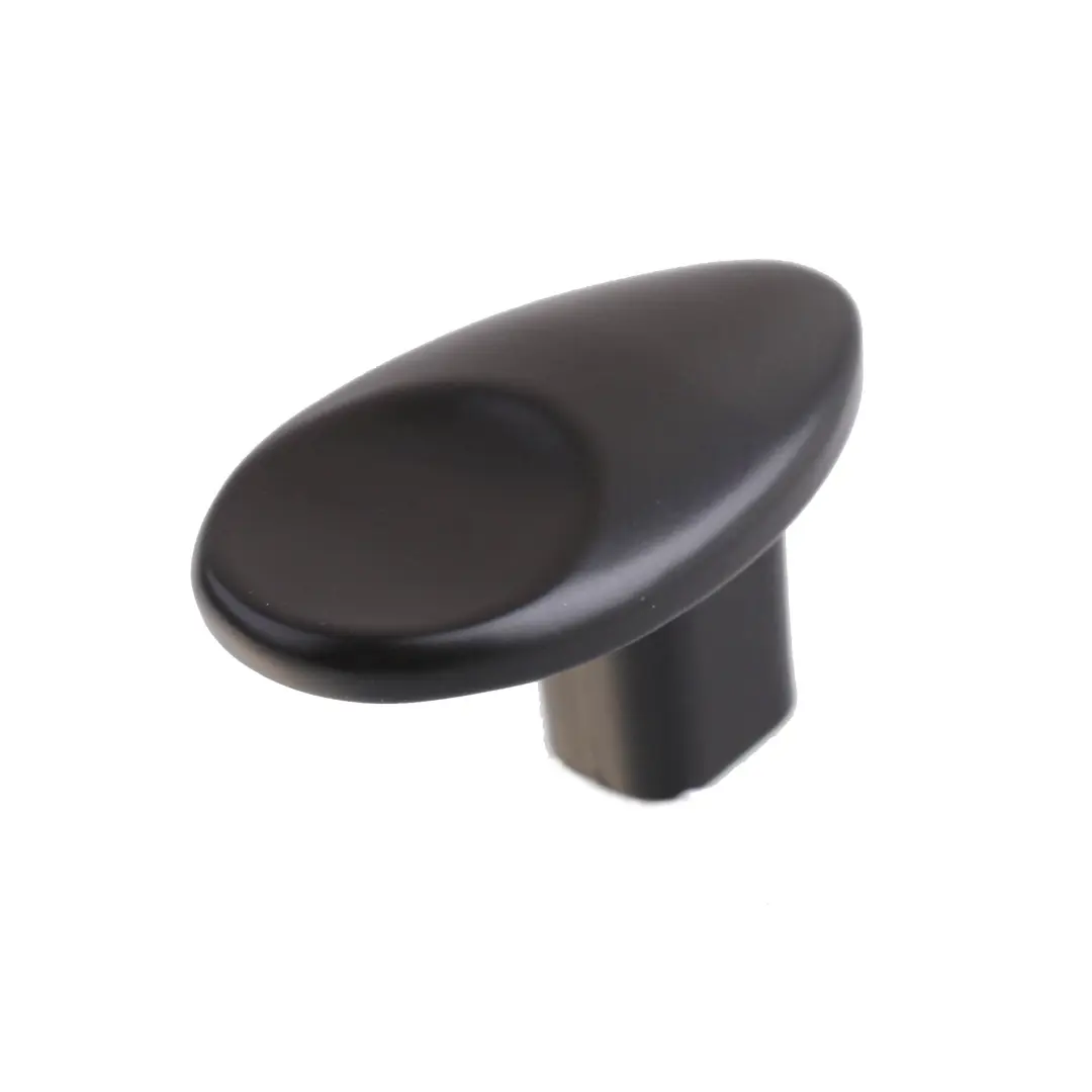 Ручка-кнопка мебельная ассиметричная цвет черный