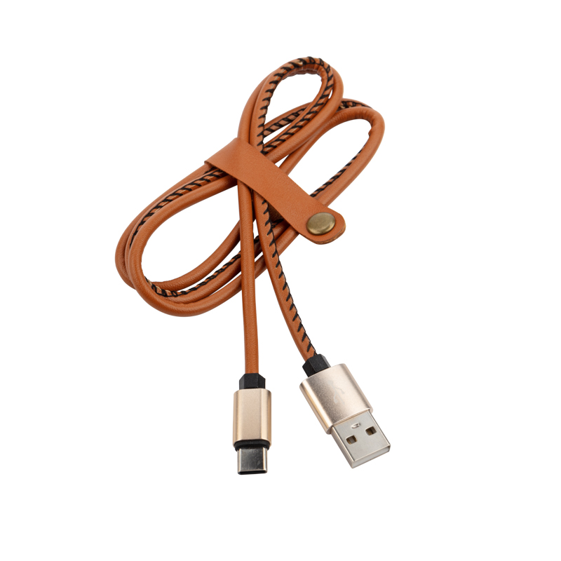 Кабель Rexant USB - Type-C 2A 1m Brown Leather 18-1897