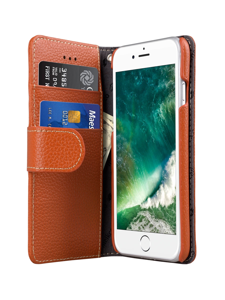 Чехол Melkco для Apple iPhone 7/8 - Wallet Book Type Orange