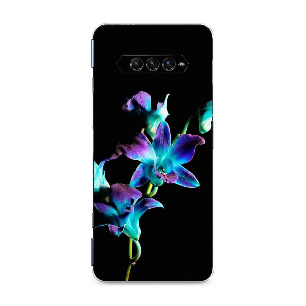 Чехол Awog на Xiaomi Black Shark 4 pro "Синий цветок на черном"