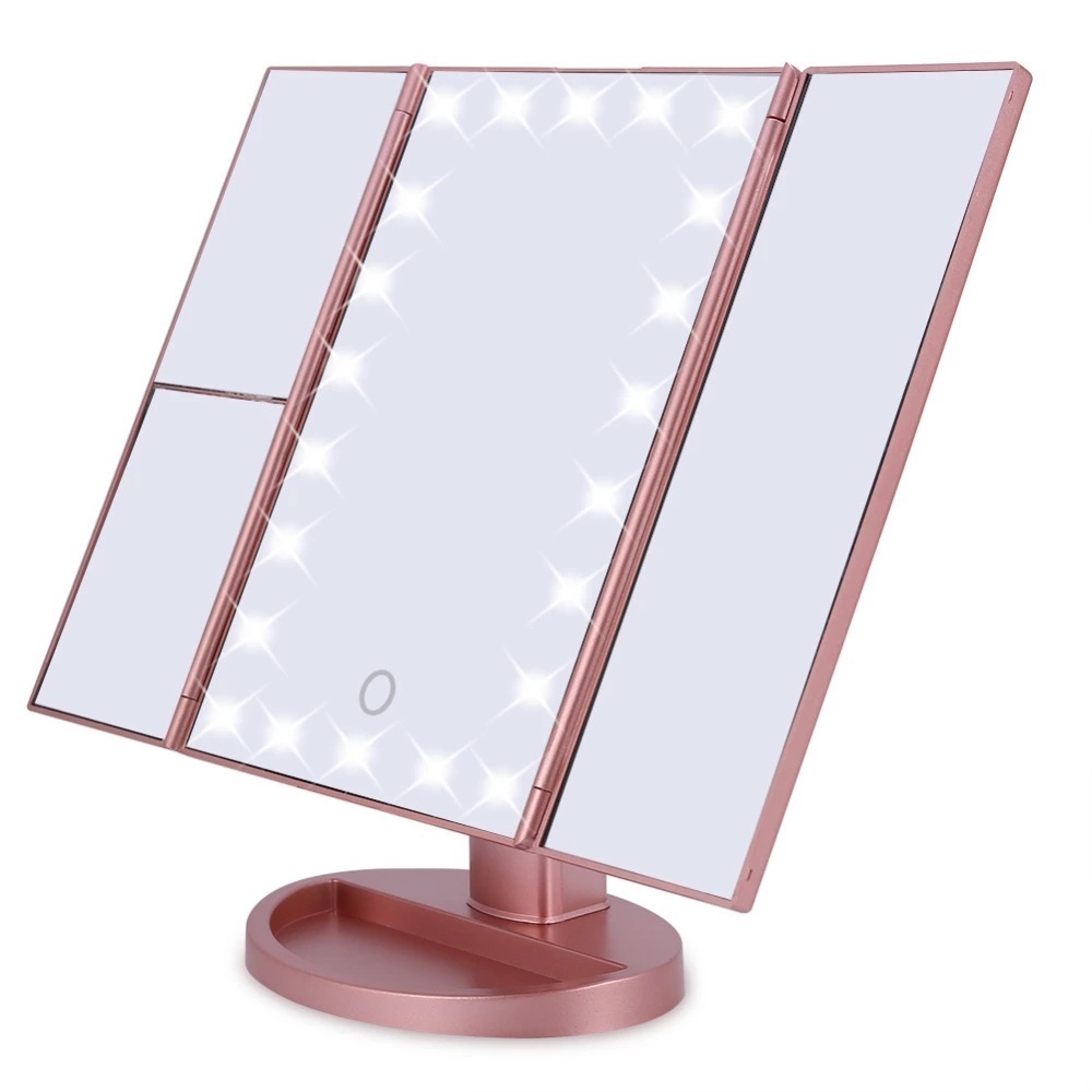 Косметическое зеркало  baziator - Superstar Magnifying Mirror с 24 LED , розовое