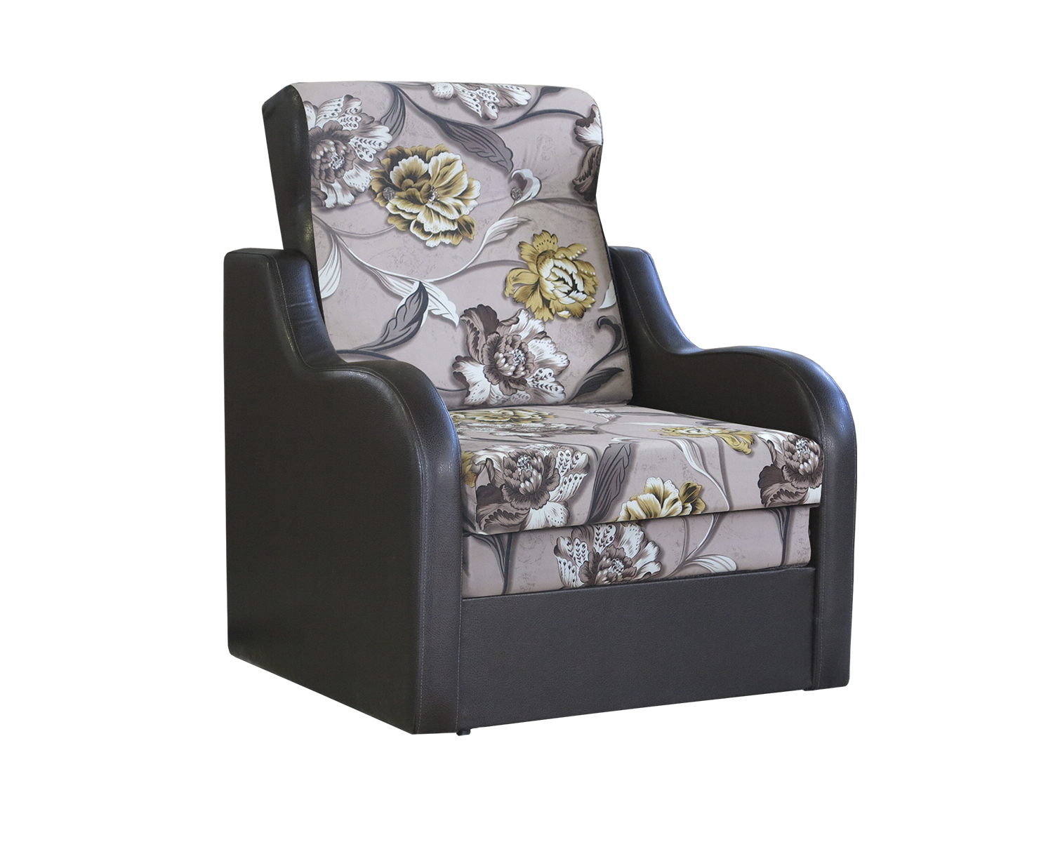 Кресло-кровать Шарм-Дизайн Классика В 1907250, разноцветные цветы/коричневый