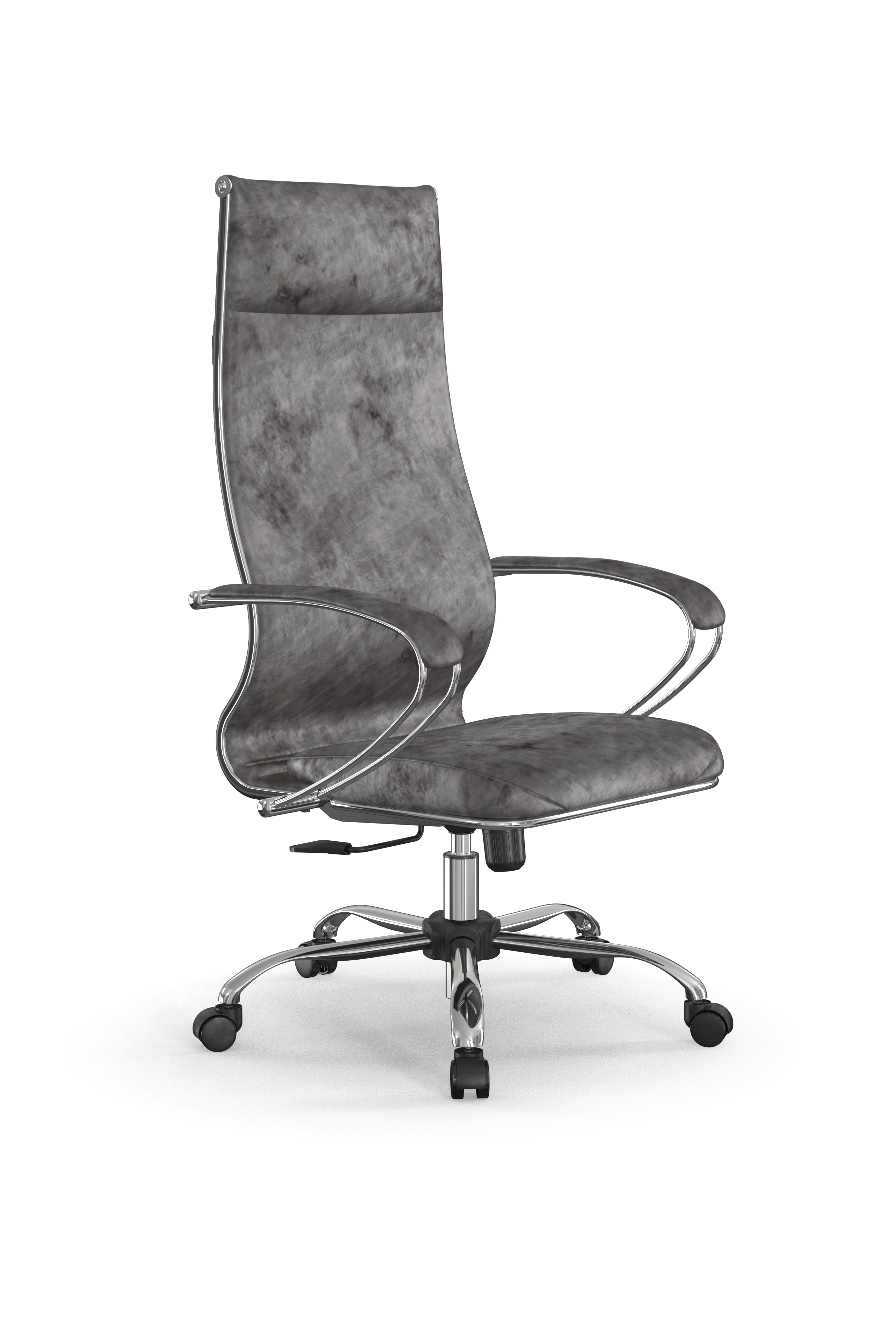 Офисное кресло Метта L 1m 42/K, велюр, светло-серый, хром