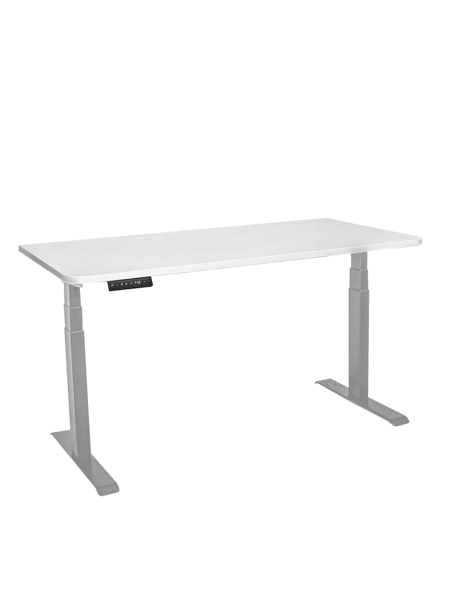 Эргономичный подъемный стол LuxAlto 34336, Белый 180x80x2,5 см, серое подстолье 2A3