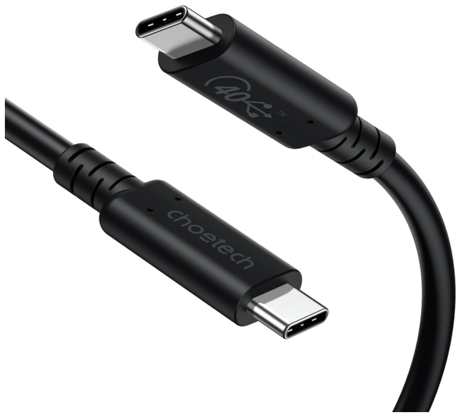 Кабель Choetech USB C 4.0 PD 100 Вт, 8К, 40 Гбит/с, 0.8 м (XCC-1028)