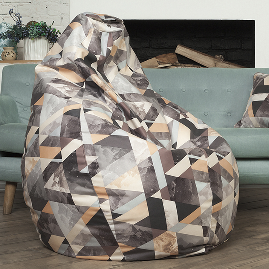 Кресло-мешок Delicatex Лима, размер XL, серо-бежевый